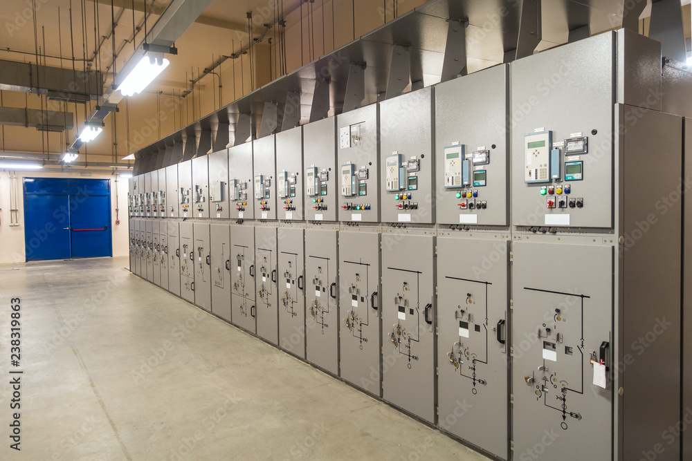 Electrical switchgear,Industrial electrical switch panel of power plant ...