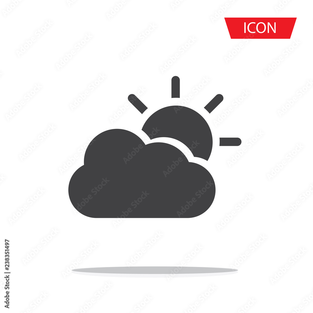 Partly Cloudy Weather Icon Black And White