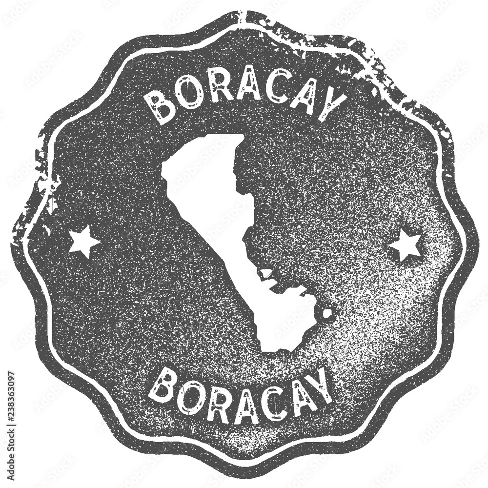 Boracay map vintage stamp. Retro style handmade label, badge or element ...
