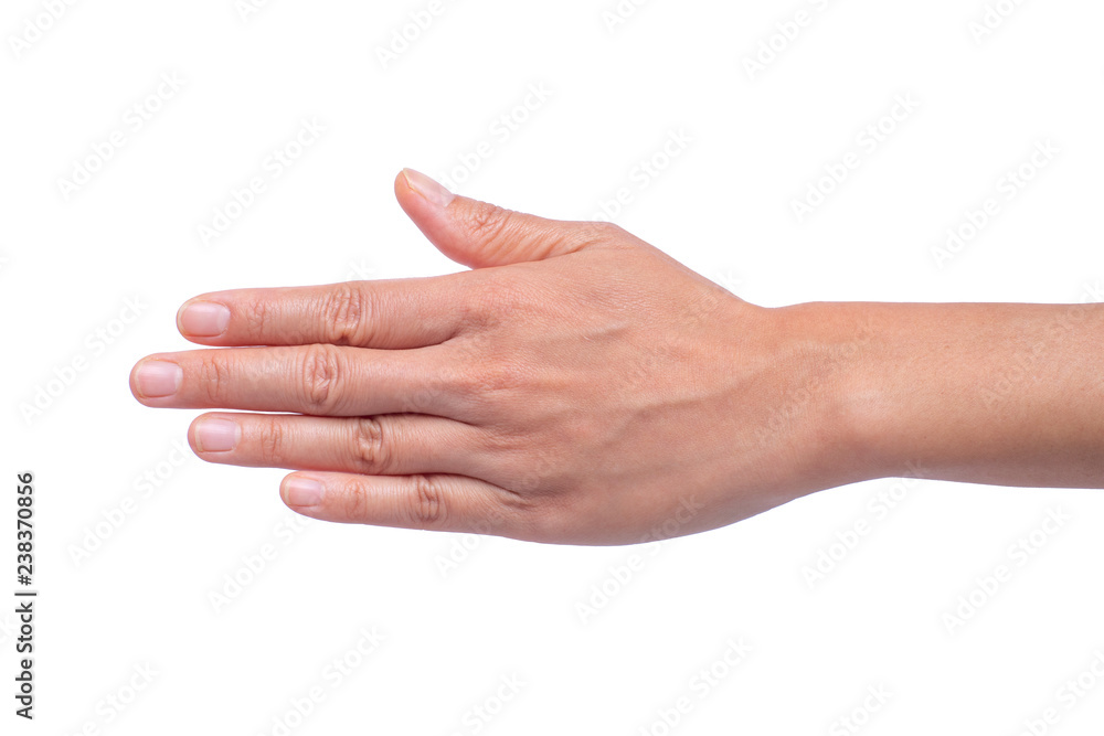 Isolated image of human hand sign or symbol in white background Stock ...