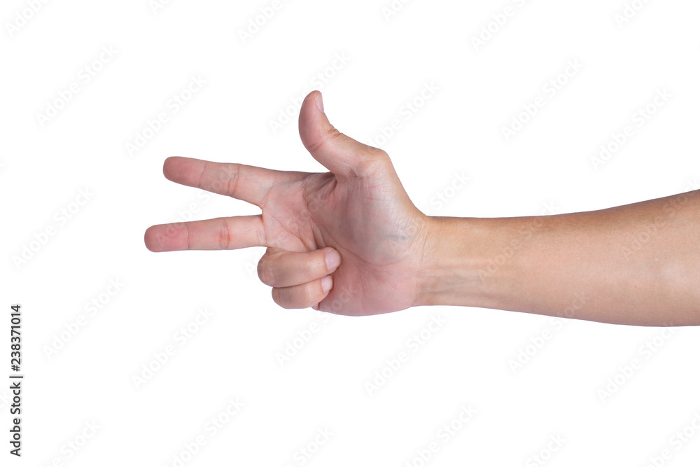 Isolated image of human hand sign or symbol in white background Stock ...