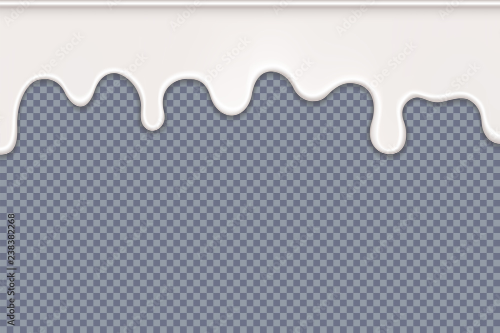 Milk drop. Pouring liquid yoghurt or white cream. Design element ...