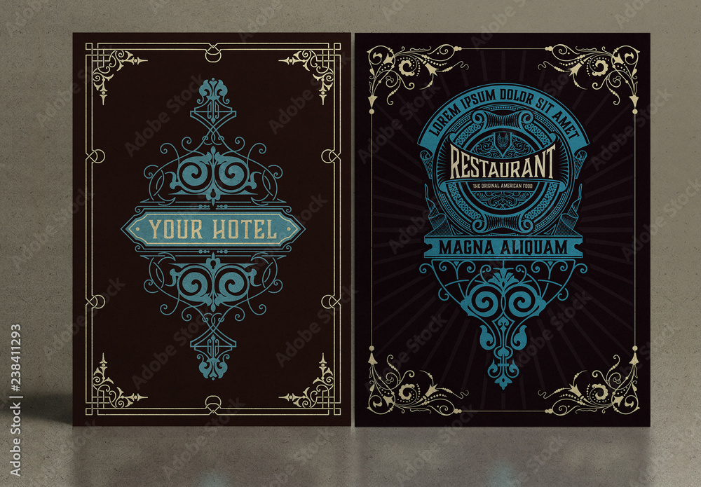 2 Vintage-Style Poster Layouts Stock Template | Adobe Stock