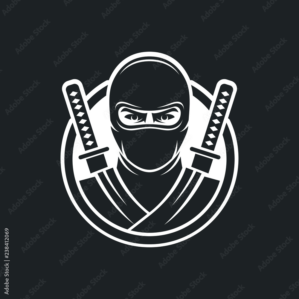 Ninja warrior logo vector. Saboteur icon Stock Vector | Adobe Stock