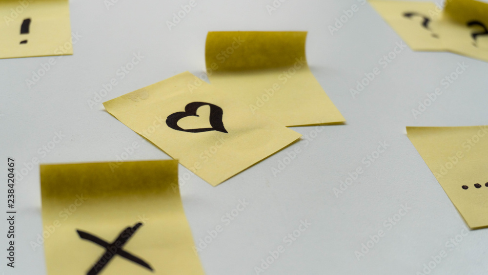 stickers with question mark,exclamation mark, three dots,criss-cross ...