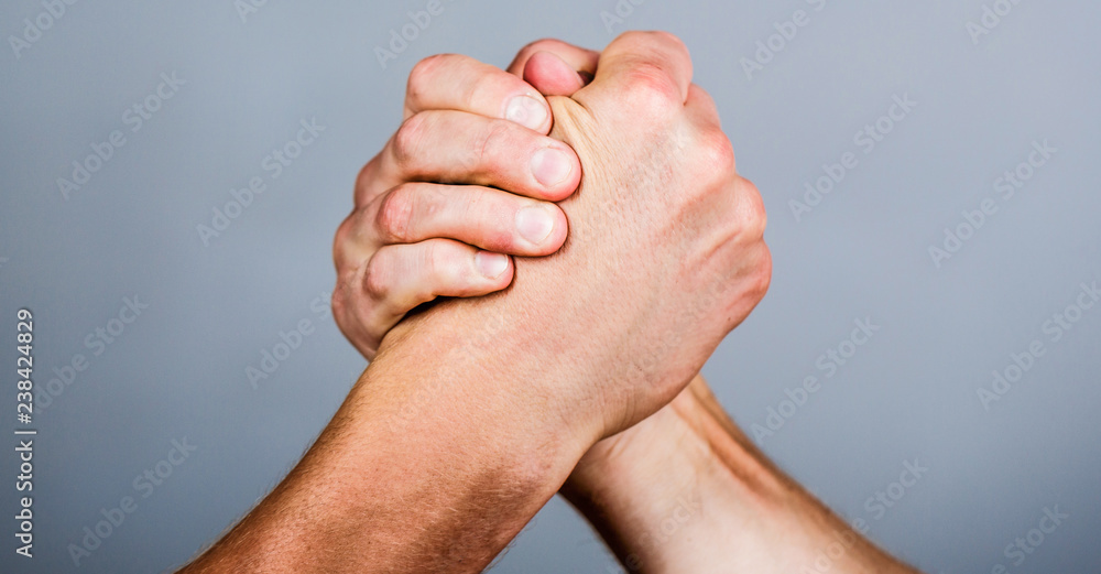 Friendly handshake, friends greeting, teamwork, friendship. Handshake ...