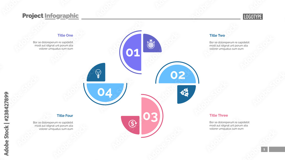 Cycle chart with four elements. Step diagram, process chart, layout ...