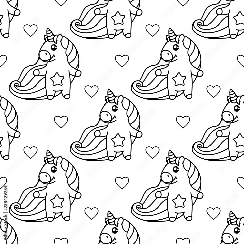 vector unicorn pattern coloring page Stock Vector | Adobe Stock
