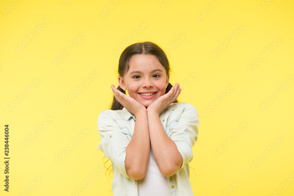 Adorable baby smiling. Full of excitement. Girl happy smiling face ...