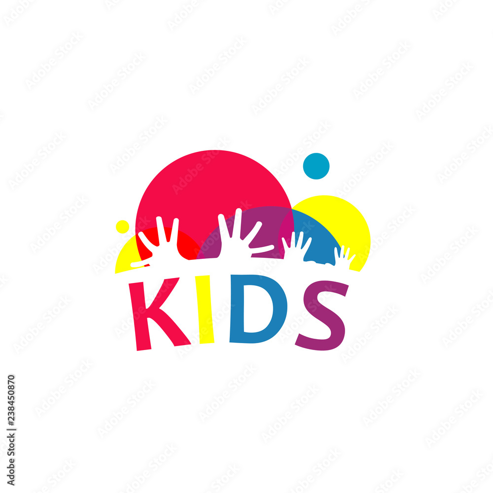 Kids Hand Logo Design Inspiration Stock Vector | Adobe Stock