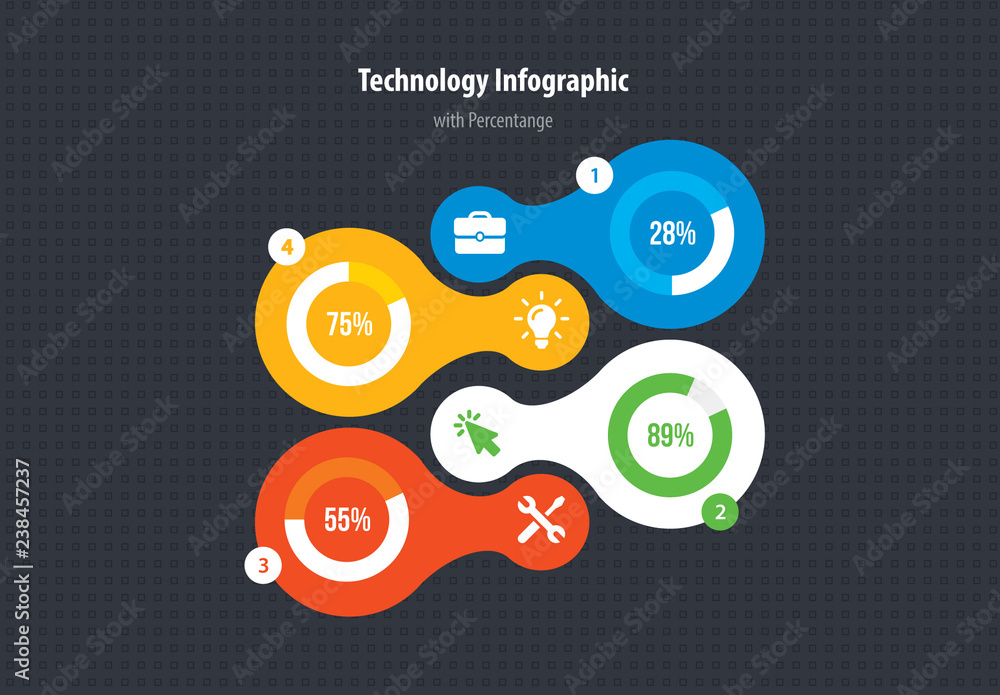 Infographic Layout with Circular Components Stock Template | Adobe Stock