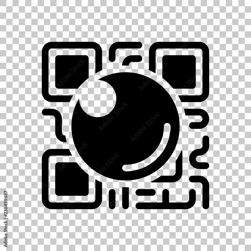 QR scanner, Scan by mobile camera, logo for app, icon with qrcod Stock ...