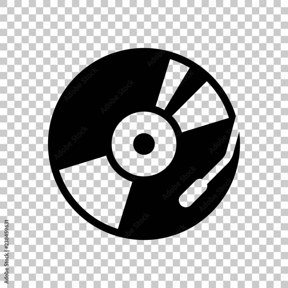 Vintage vinyl, audio disc, dj player. Simple icon, music logo. B Stock ...