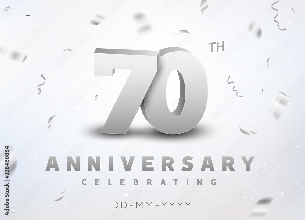 70 years silver number anniversary celebration event. Anniversary ...