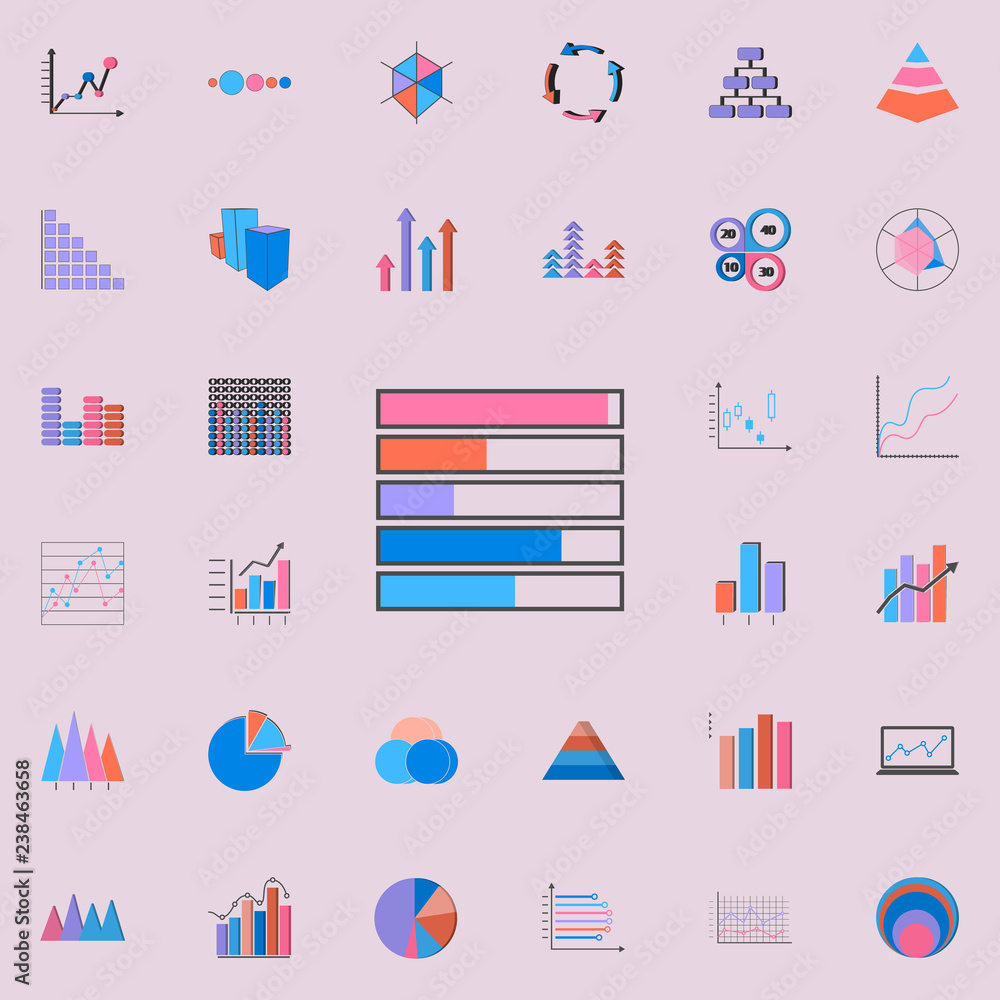 numbered bar chart icon. Charts & Diagramms icons universal set for web ...
