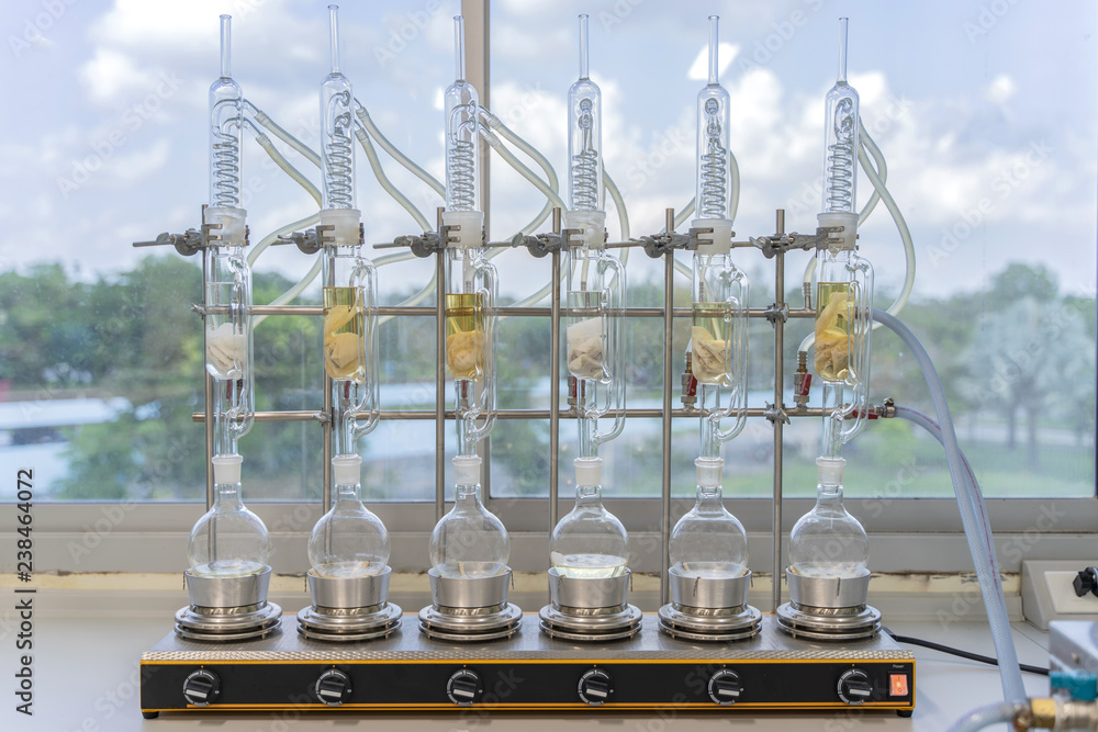 Soxhlet Extractor.Percolator-boiler and reflux,distillation flask on ...