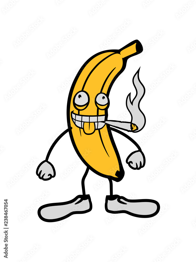 rauchen hanf weed stoned joint kiffen drogen kiffer banane obst ...