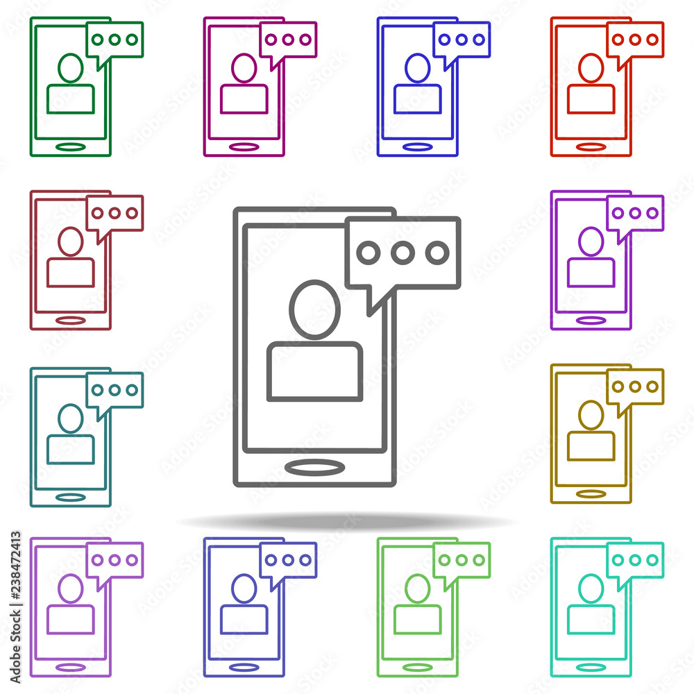 message on your phone icon. Elements of intelligence in multi color ...
