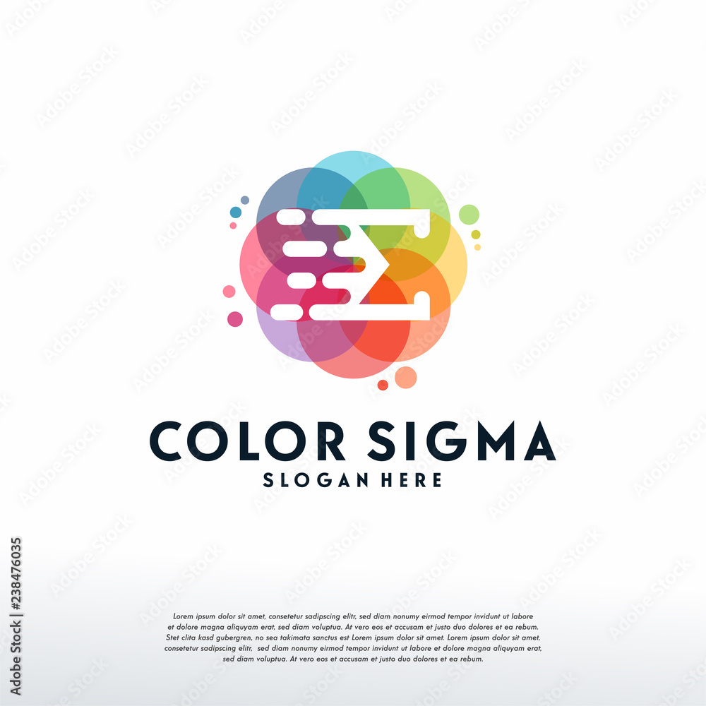 Colorful Fast Sigma logo vector, E letter logo designs template, design ...