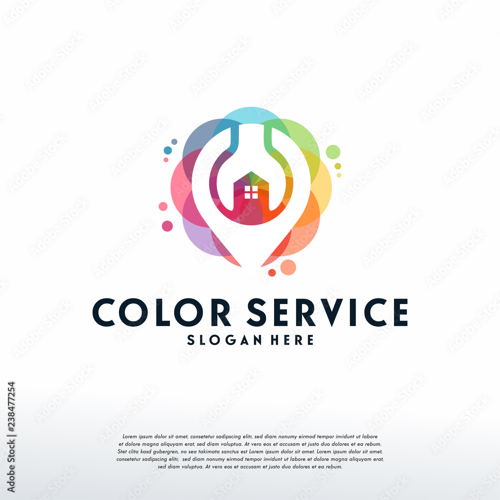 Colorful Home Service logo vector, Fixing House logo designs template ...