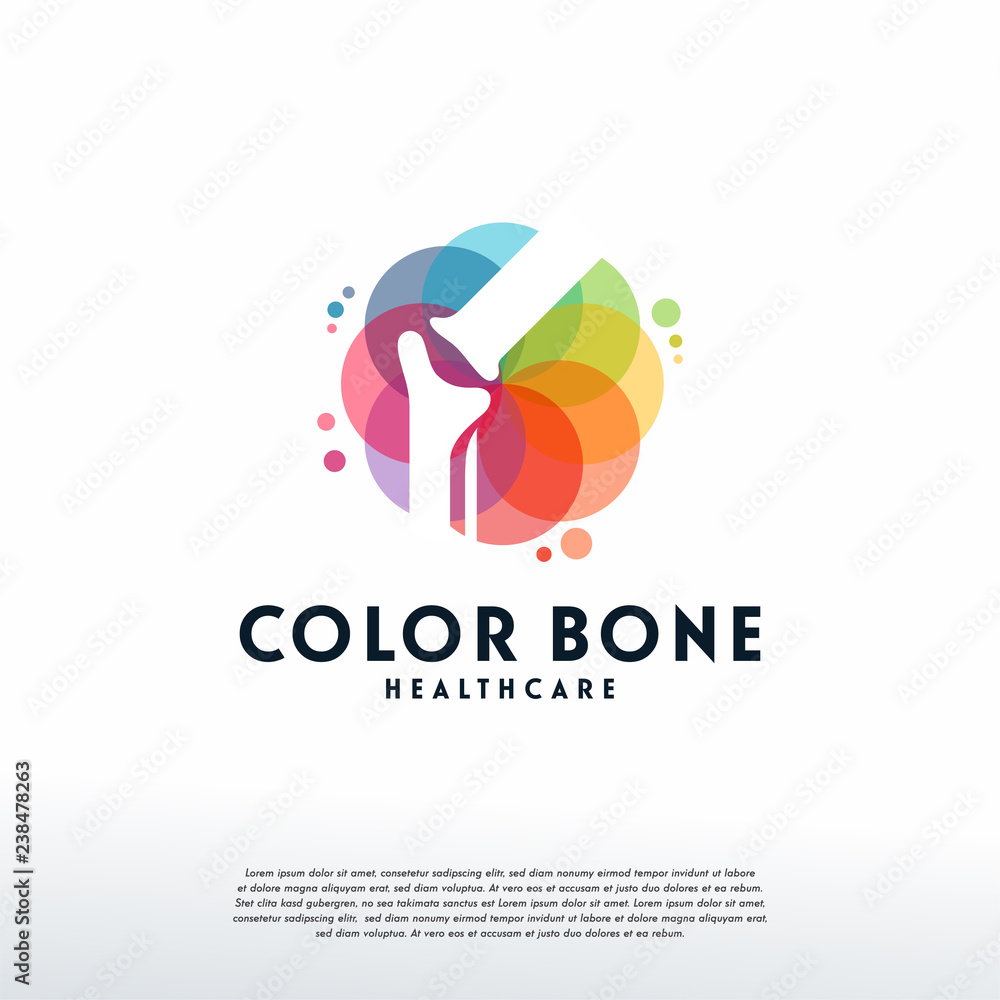 Colorful Bone logo vector, Knee logo designs template, design concept ...