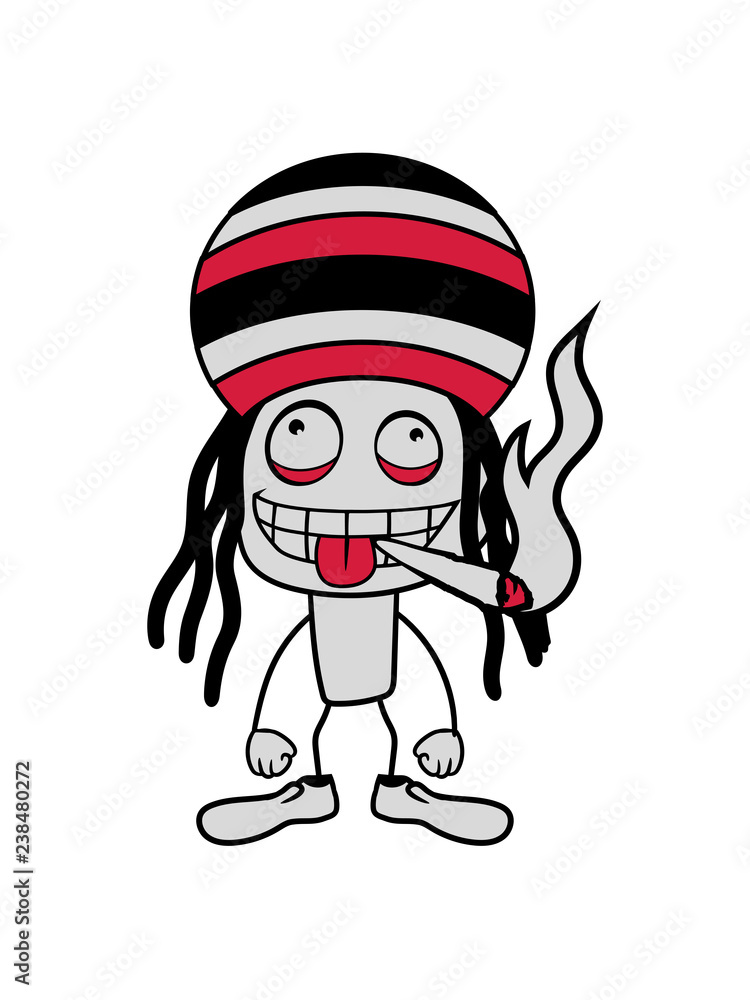 comic stoned bekifft raggae jamaika kiffen joint weed hanf drogen ...