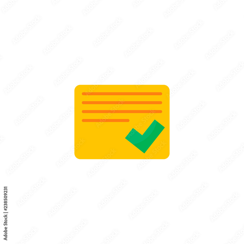 Completed tasks icon flat element. Vector illustration of completed ...