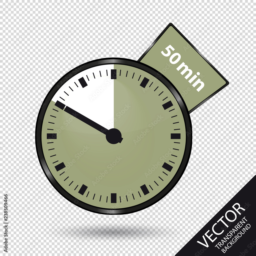 Timer 50 Minutes - Vector Illustration - Isolated On Transparent ...