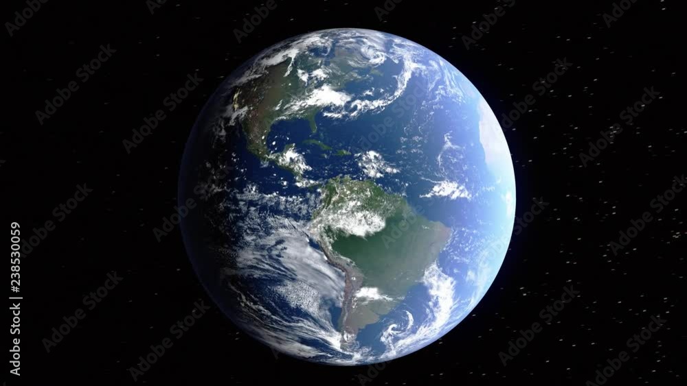 Realistic 3d animated earth showing the borders of the country Republic ...