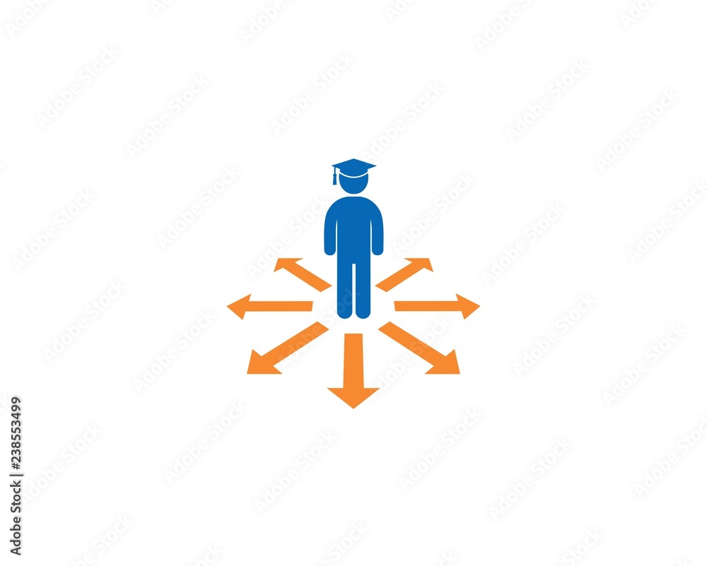 Guidance symbol. Student with Cap icon. Simple design education symbol ...