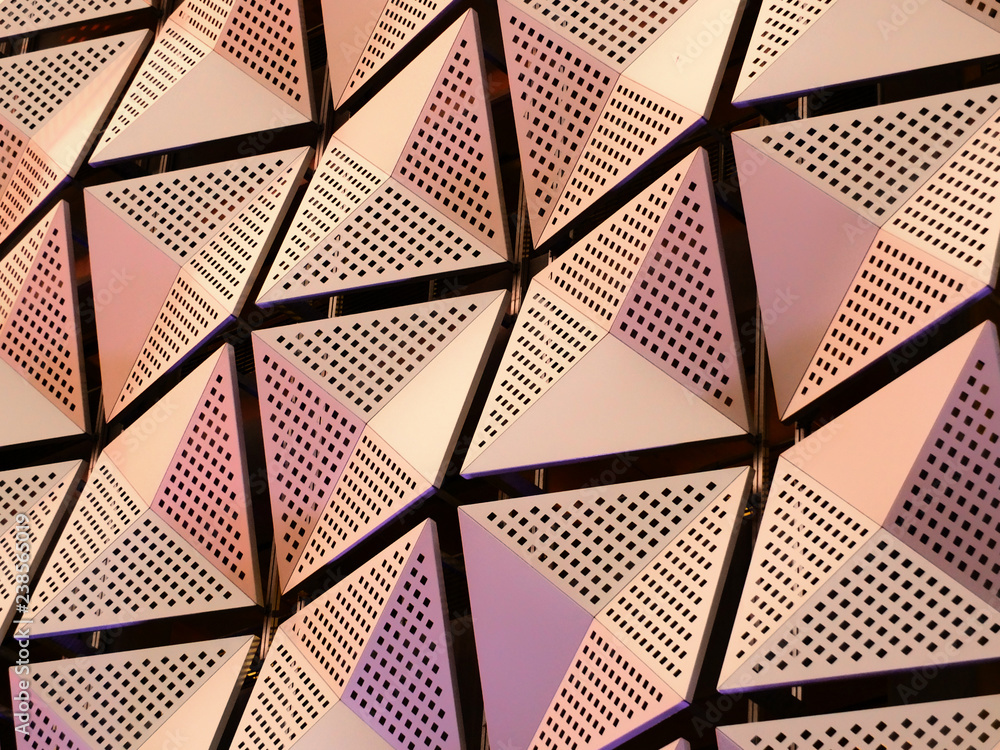 modern geometric steel cladding with angular patterns Stock Photo ...