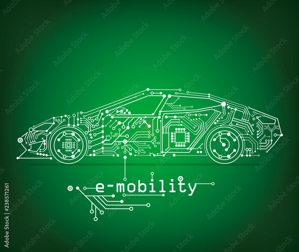 e-mobility and e-car Stock Vector | Adobe Stock