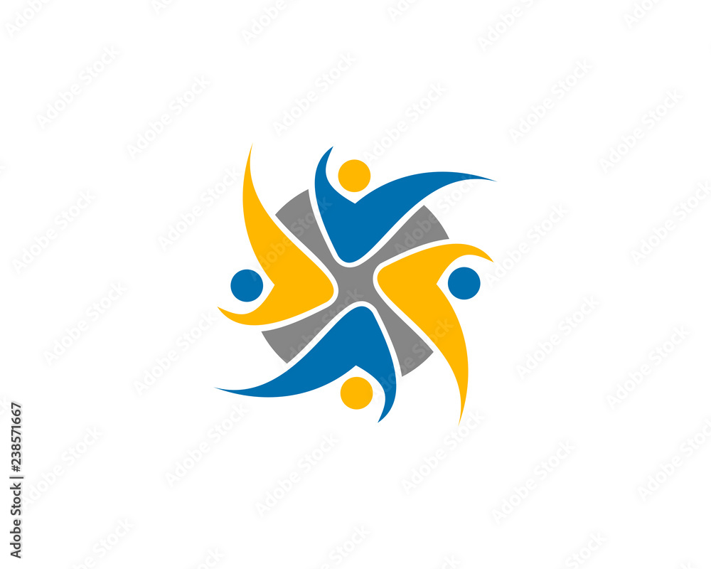 Team Work Logo Design Template Stock Vector | Adobe Stock