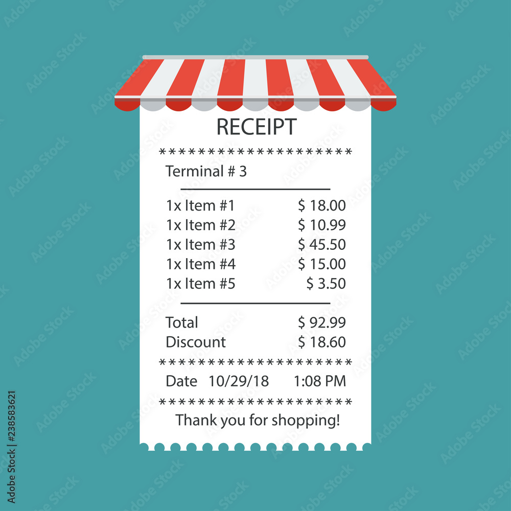 Store Receipt Clipart