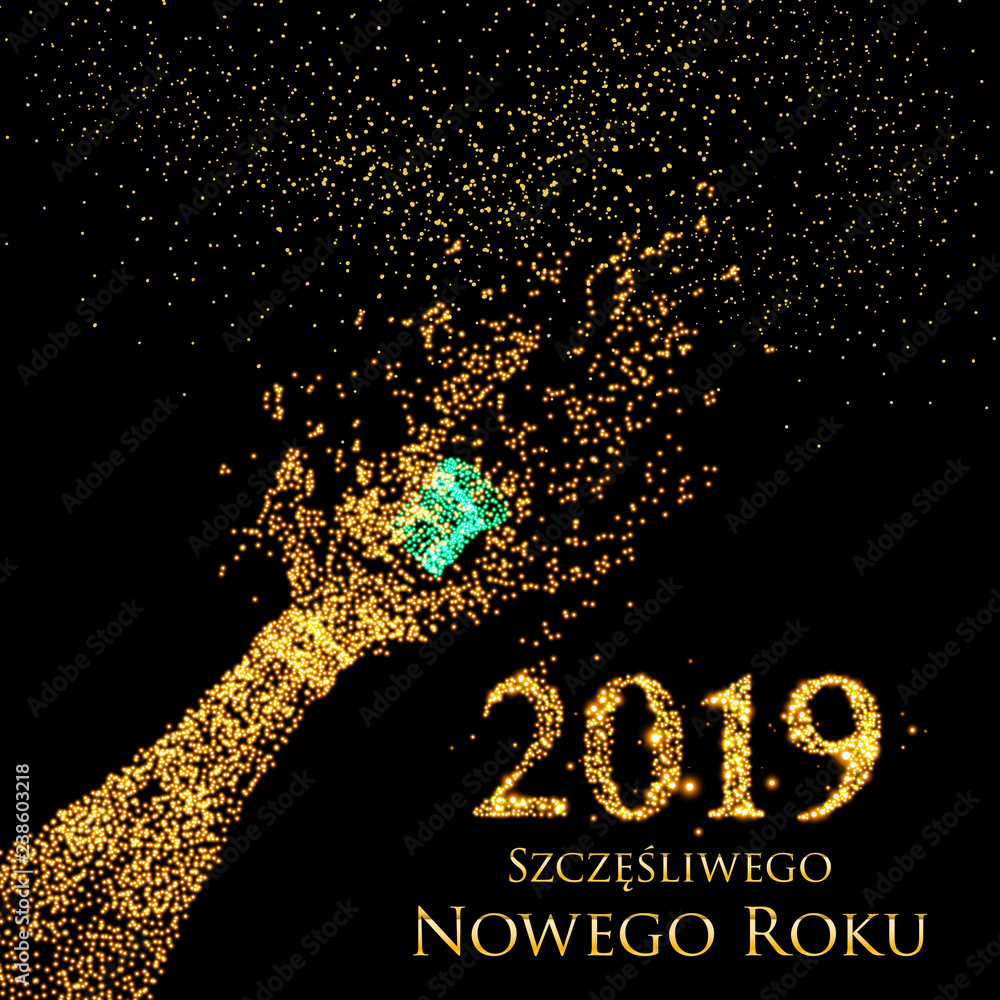 Polish Happy New Year greeting card - New Year 2019 Stock Vector ...