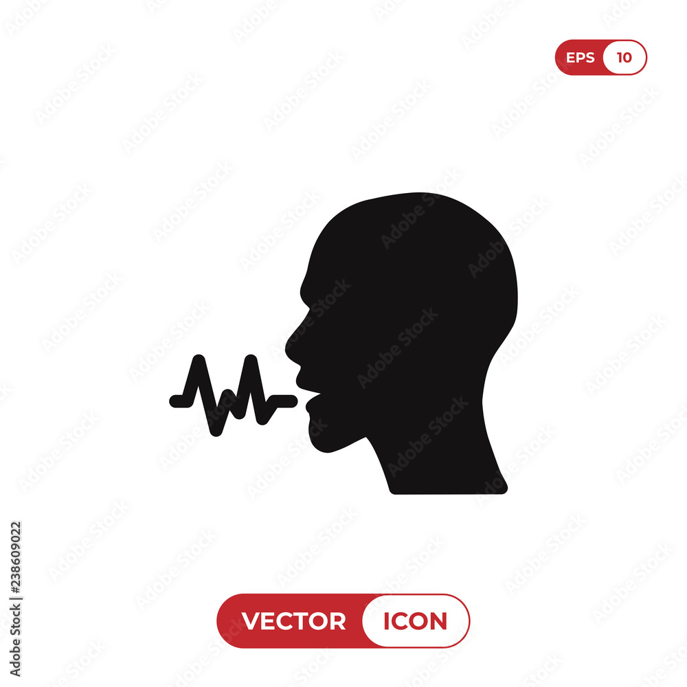 Voice recognition icon vector Stock Vector | Adobe Stock