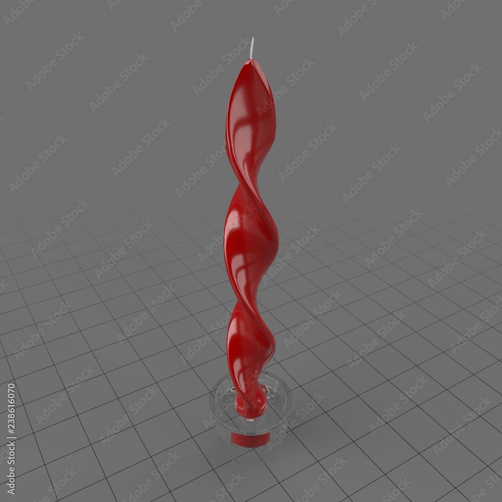 Christmas twisted candle Stock 3D asset | Adobe Stock
