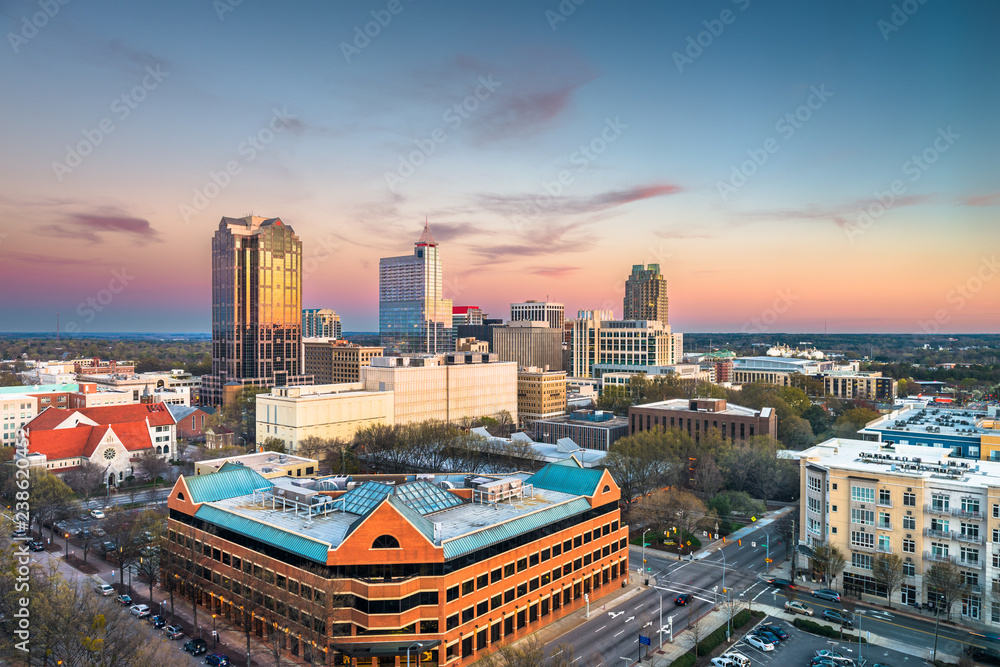 Raleigh, North Carolina, USA downtown city skyline. Stock Photo | Adobe ...