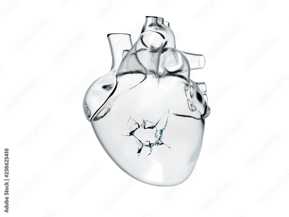 Heart broken glass, ice crack heart, frozen heart, human heart real ...