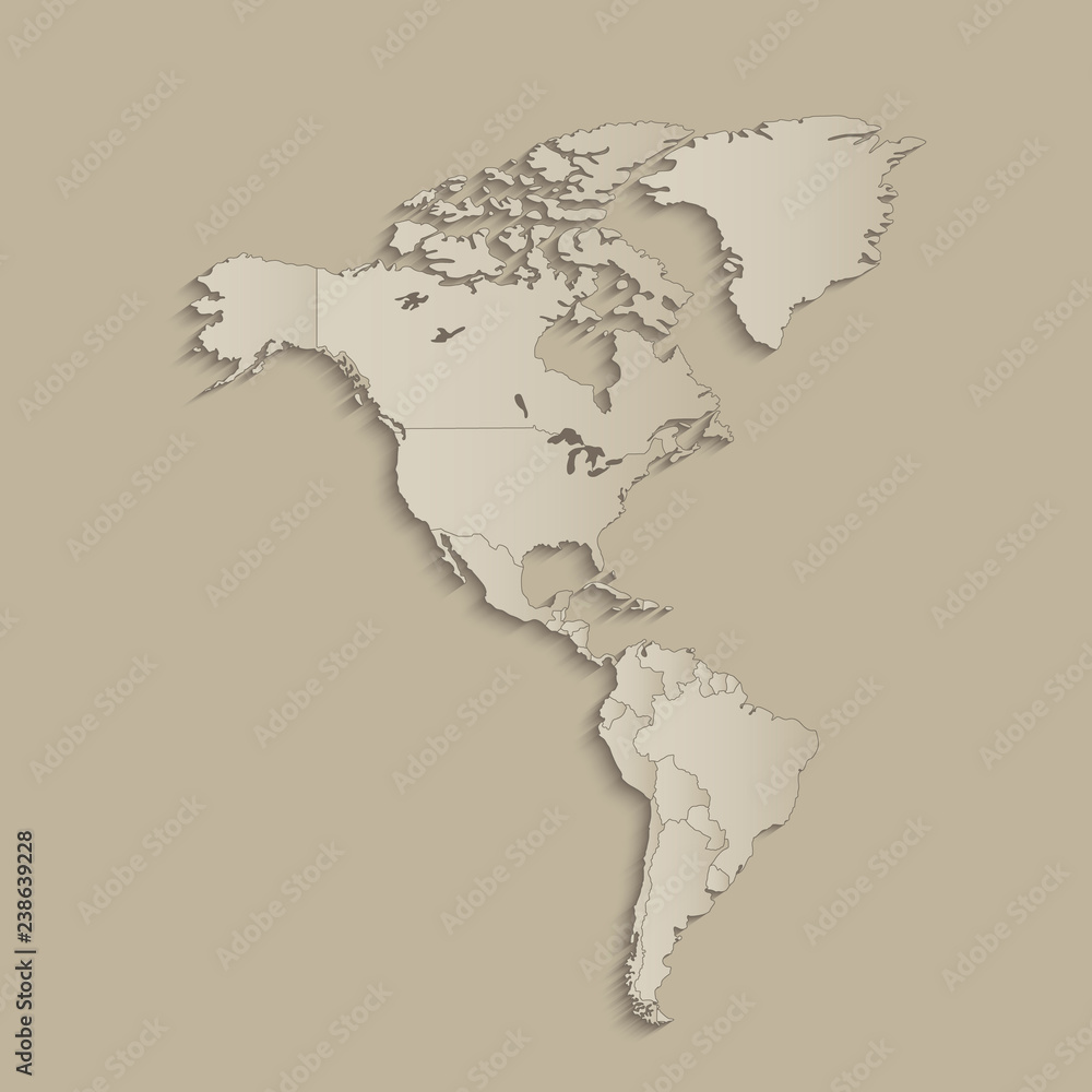 America map with individual states separated, infographics with icons ...