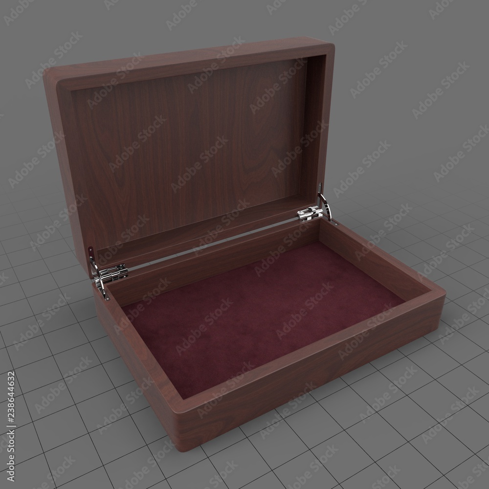 Open wooden box Stock 3D asset | Adobe Stock