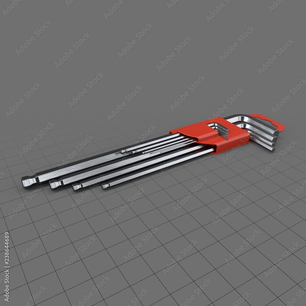 Hex key set Stock 3D asset | Adobe Stock