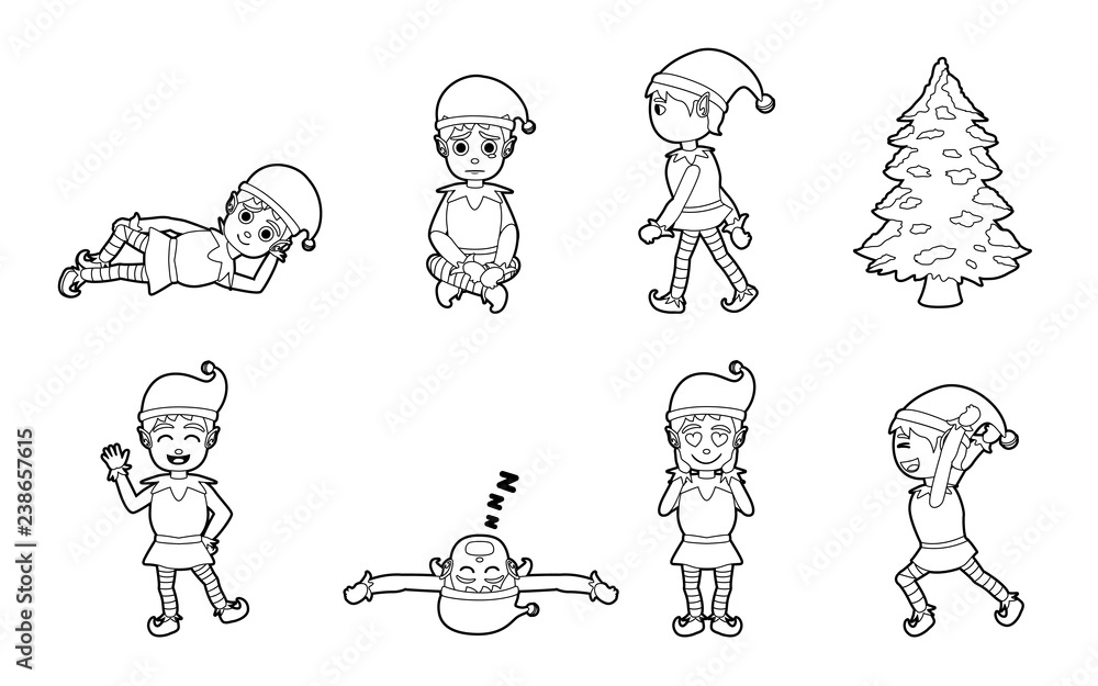 Elves Clipart Black And White
