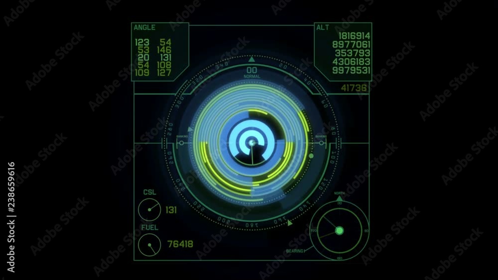 4k Radar GPS signal tech screen display,future science sci-fi data ...