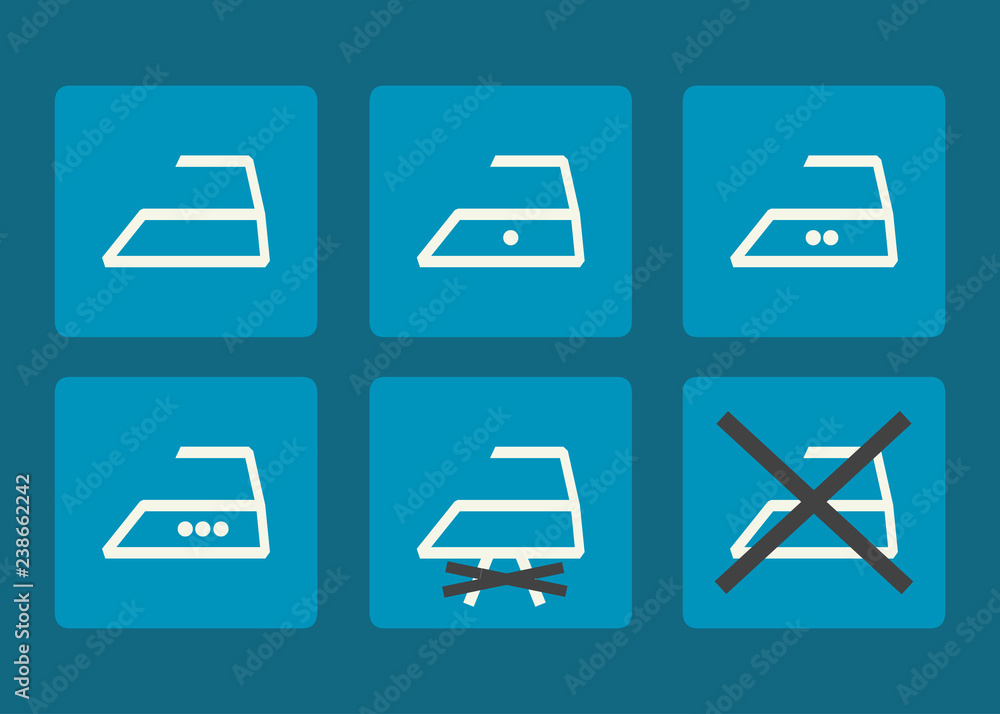 icons for ironing care symbols set Stock Vector | Adobe Stock