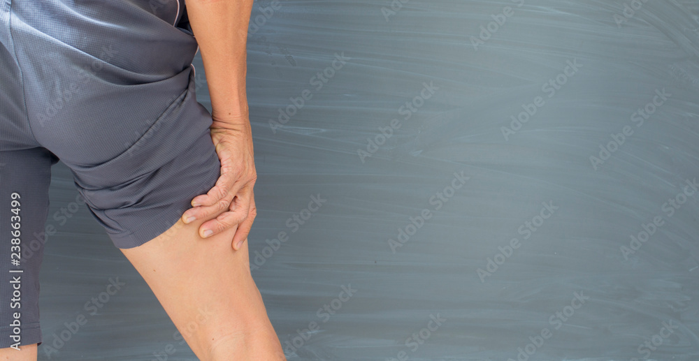 Thigh muscles, thighs, injuries and pain from inflammation. Stock-Foto ...