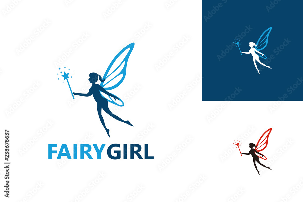 Fairy Girl Logo Template Design Vector, Emblem, Design Concept ...