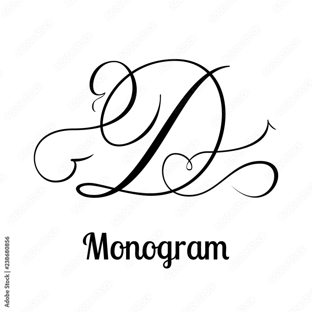 Letter D In Calligraphy