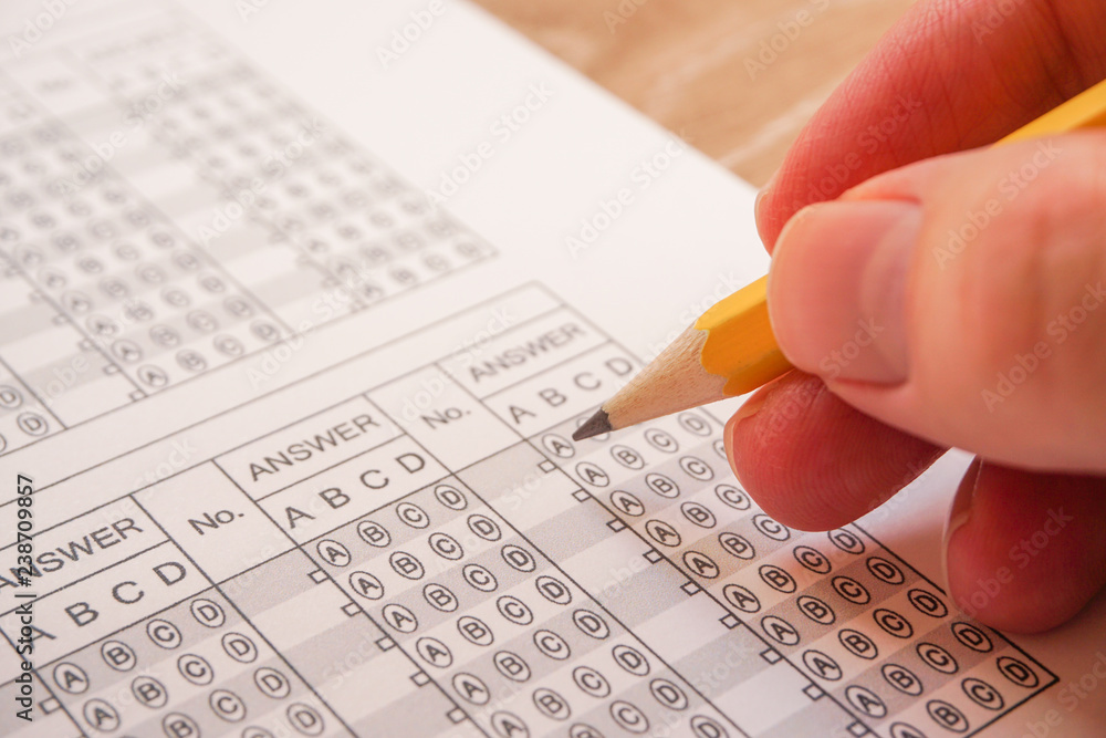 Answer sheet. mark sheet. 解答用紙 マークシート Stock Photo | Adobe Stock