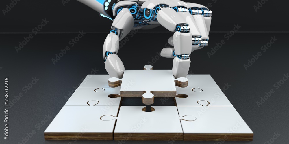 Humanoid Robot Hand Puzzle Stock Illustration | Adobe Stock
